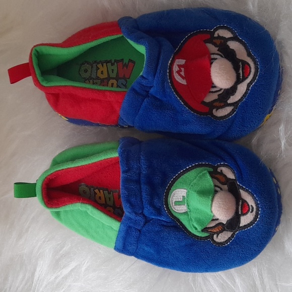 Nintendo | Shoes | Super Mario Bros Slippers Mario Luigio Size 31 ...
